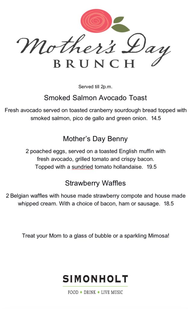 Simonholt Mother's day Brunch Menu 2024 - SIMONHOLT Restaurant | FOOD ...